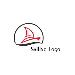 Sailboat logo design Royalty Free Vector Image