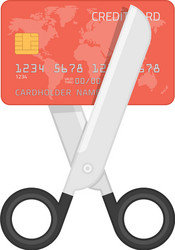 Scissors cutting credit card Royalty Free Vector Image