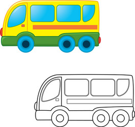 Bus toy Royalty Free Vector Image - VectorStock
