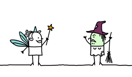 Beautiful fairy silhouettes funny fairies Vector Image