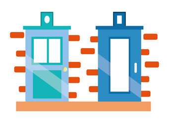 Door choice design Royalty Free Vector Image - VectorStock