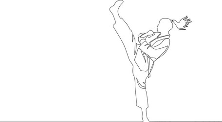 One continuous line drawing of two young sporty Vector Image