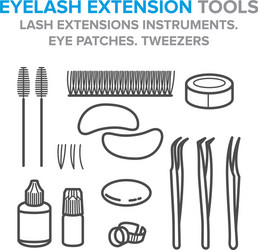 Hygiene icons lash extensions signs Royalty Free Vector