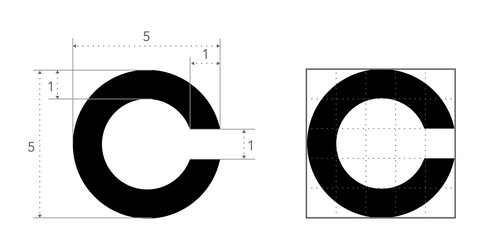 Landolt c eye test chart broken ring medical Vector Image