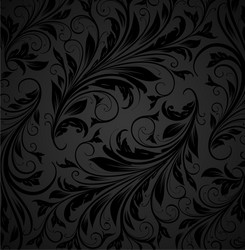 Black floral background Royalty Free Vector Image
