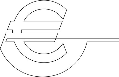 Continuous one line drawing euro sign inside Vector Image