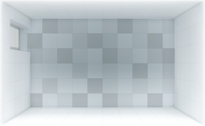 Empty white room with window and door top view Vector Image