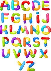 Pop it font design - alphabet bubble touch Vector Image