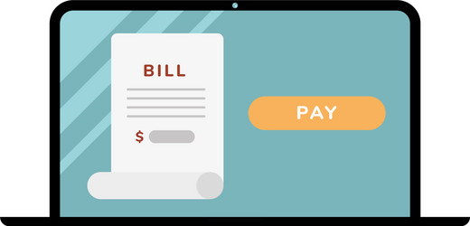 Bill paper and pay button in computer Royalty Free Vector
