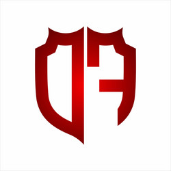 Df initial logo linked circle monogram Royalty Free Vector