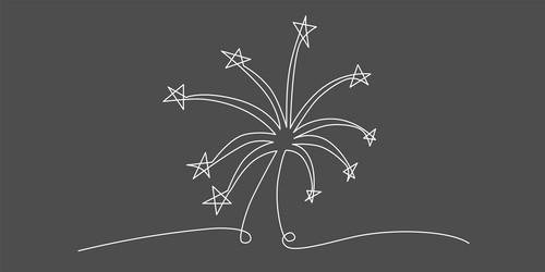 Firework continuous single line stock Royalty Free Vector