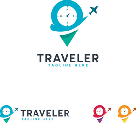Traveling logo designs template travel point Vector Image