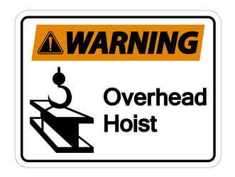 Caution overhead hoist symbol sign isolate Vector Image