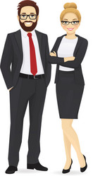 Casual business man and woman Royalty Free Vector Image
