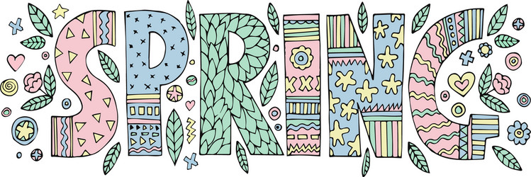 Patchwork arts and crafts lettering Royalty Free Vector