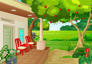 Back yard Royalty Free Vector Image - VectorStock