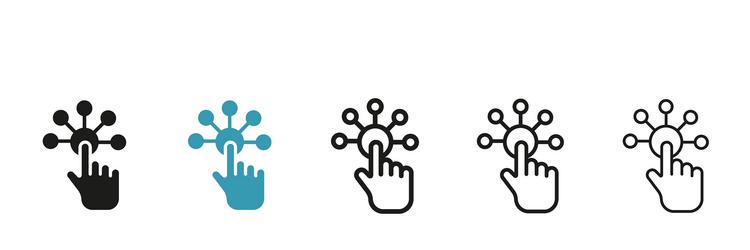 Interactivity icon set digital choice button logo Vector Image