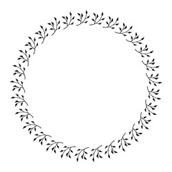 Round frame with branches on white background Vector Image