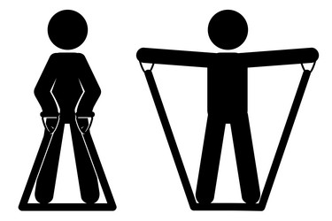 Simple stick man workout plank isolated on white Vector Image