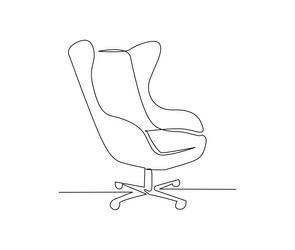 Continuous one line drawing of modern work chair Vector Image
