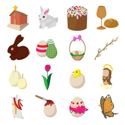 Collection of easter icons featuring traditional Vector Image