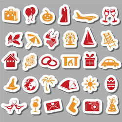 Travel and accommodation stickers Royalty Free Vector Image