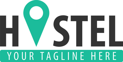 Hostel logo hotel travel rest place Royalty Free Vector