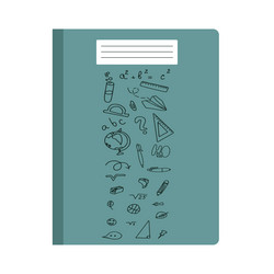 School doodle on notebook page background Vector Image
