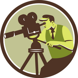 Vintage movie television film camera director Vector Image