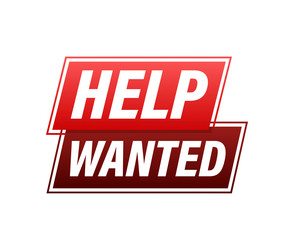 Help wanted icon sign wanted label Royalty Free Vector Image