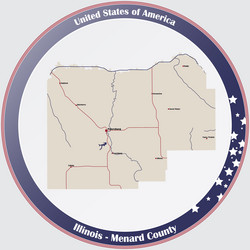 Map of menard county in illinois Royalty Free Vector Image