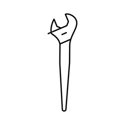Spud wrench tool line icon Royalty Free Vector Image