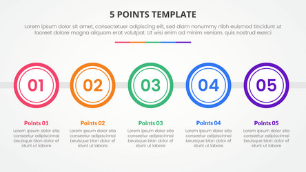 5 points stage template infographic concept Vector Image