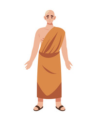 Buddhist monk profile Royalty Free Vector Image