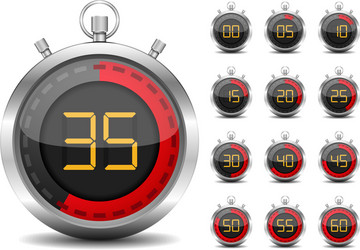 Person using digital stopwatch Royalty Free Vector Image