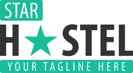 Hostel logo hotel travel rest place Royalty Free Vector