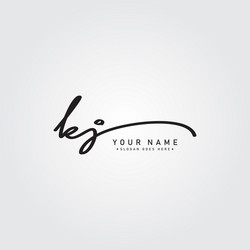 Kj handwritten signature logo - logo template Vector Image