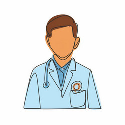 Medical doctor in colourful continuous line Vector Image