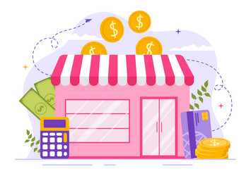 Small business loan with store support protection Vector Image