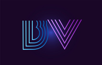 Bv b v blue pink colorful alphabet Royalty Free Vector Image