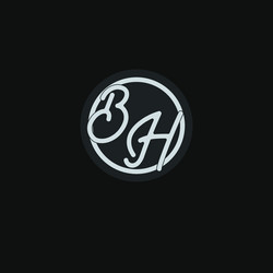 Initials bh logo rhombus lines shape style luxury Vector Image