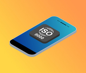 Iso 9000 2023 icon standard quality symbol button Vector Image