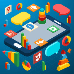 Smartphone apps infographics Royalty Free Vector Image