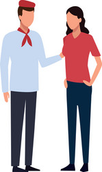 Woman chef standing icon Royalty Free Vector Image