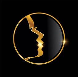 Golden women logo Royalty Free Vector Image - VectorStock
