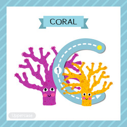 Flashcard Coral Letters Vector Images (31)