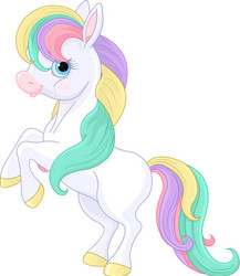 Rainbow pony sitting Royalty Free Vector Image