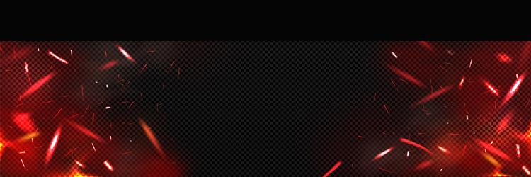 Red fire sparks overlay effect on black background