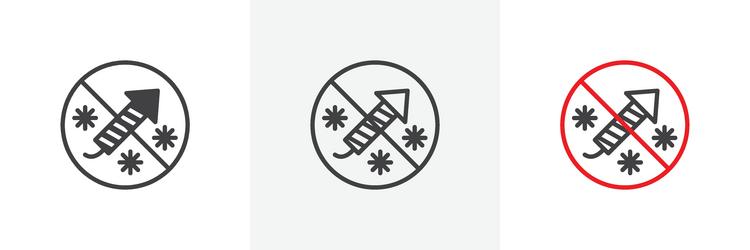 Ban on fireworks sign prohibited Royalty Free Vector Image