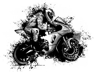 Motorcyclist was riding a motorcycle Royalty Free Vector